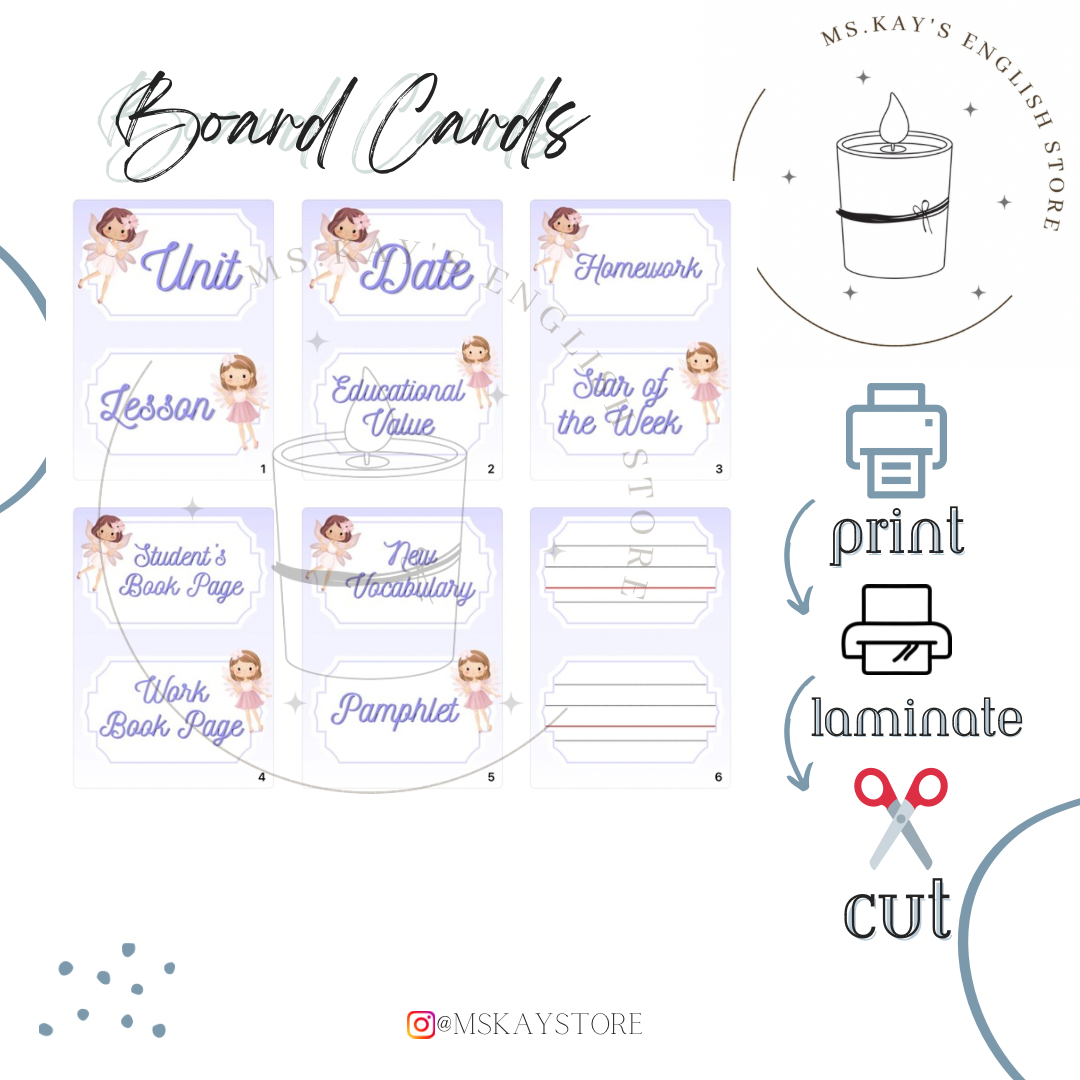 Fairies Whiteboard Cards – أوراقي